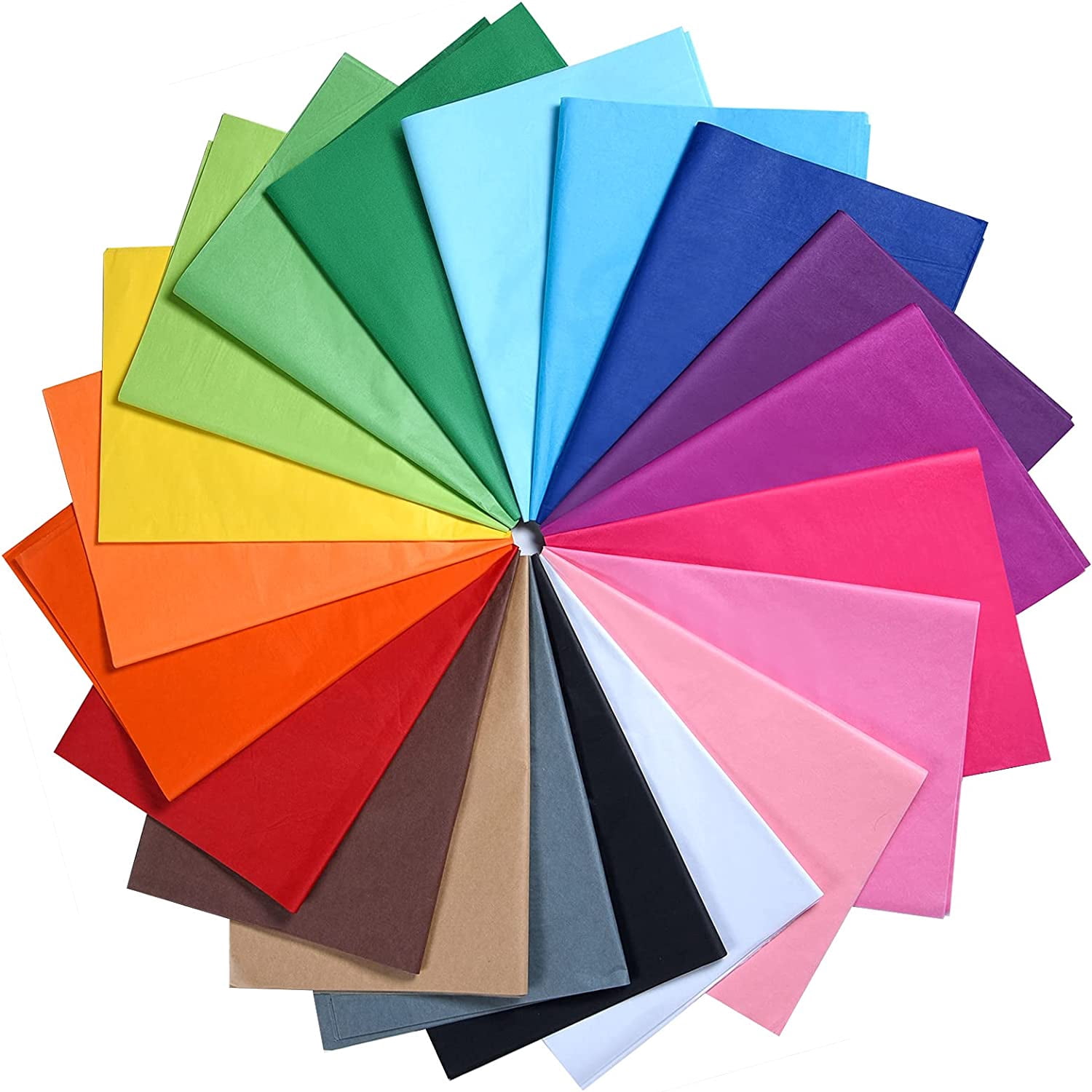 Coloured Tissue Paper - 60 Sheets, 20 Assorted Colors, 20" x 14 ...