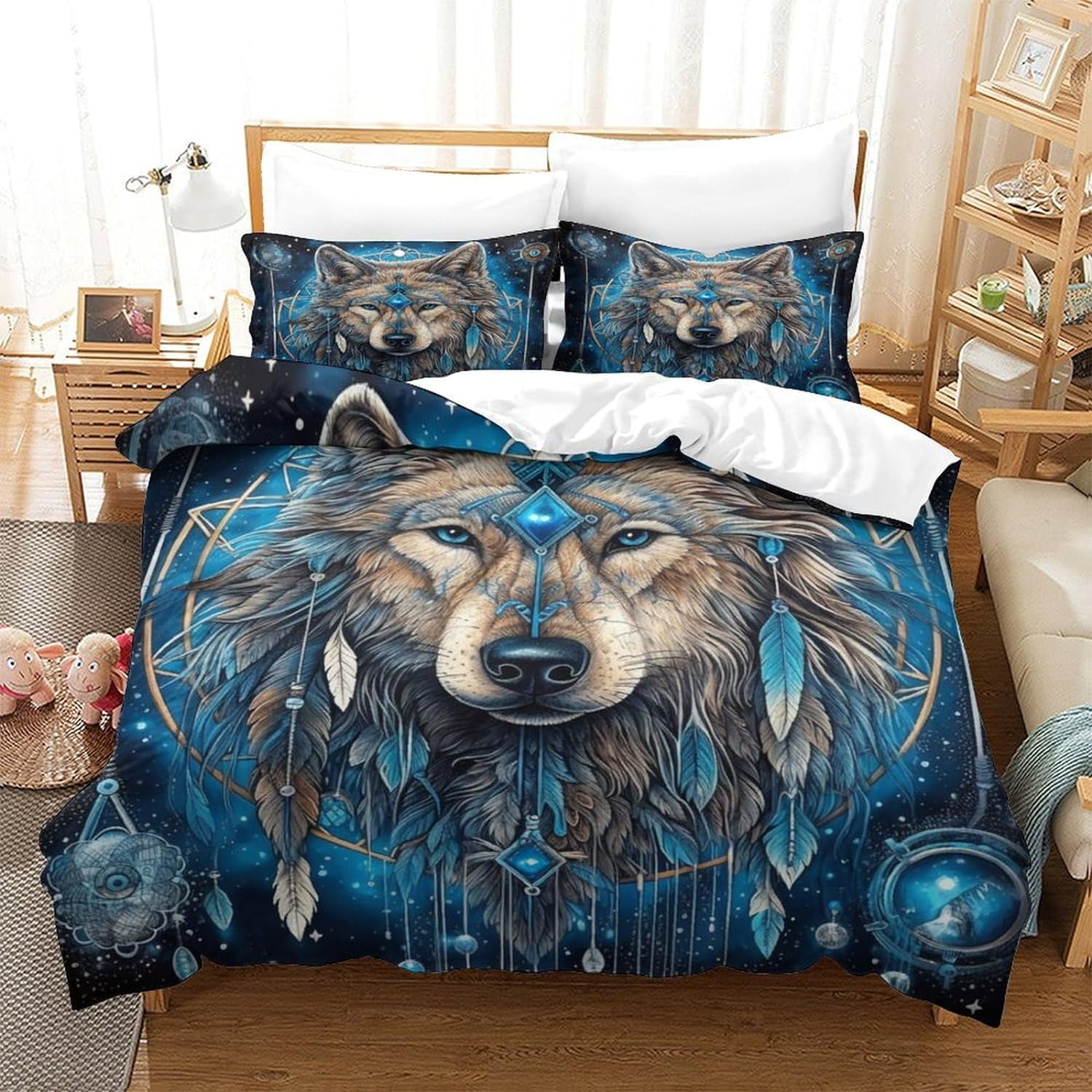 Coloured Wolves 3D Printed Color Animal Comforter Covers Quilt Cover ...