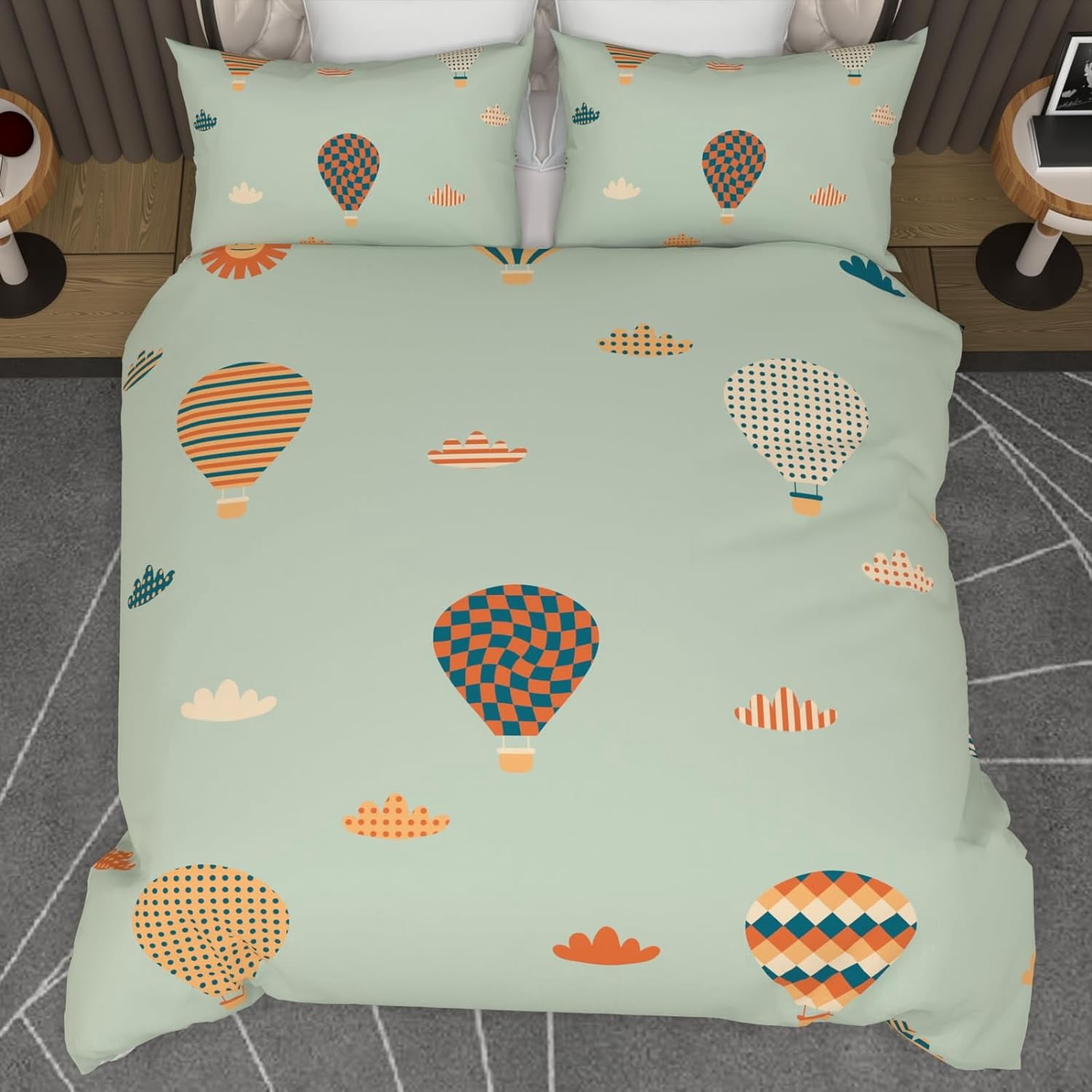 Colourfast Bedding Set Sage Green 3Pcs Comforter Cover Set, Chic ...
