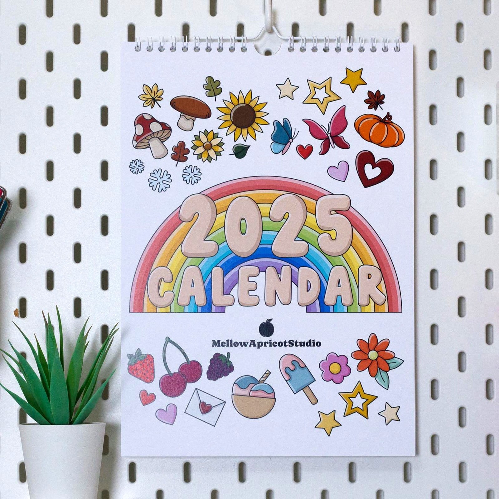 Colourful 2025 Wall Calendar | A4 | Playful Illustrated Yearly Planner ...