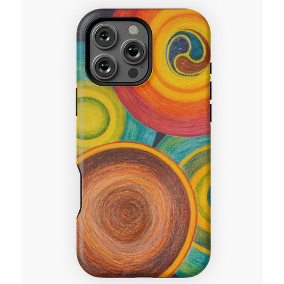 Colourful Abstract Circles Phone Case for iPhone 16 15 14 13 12 11 Pro ...