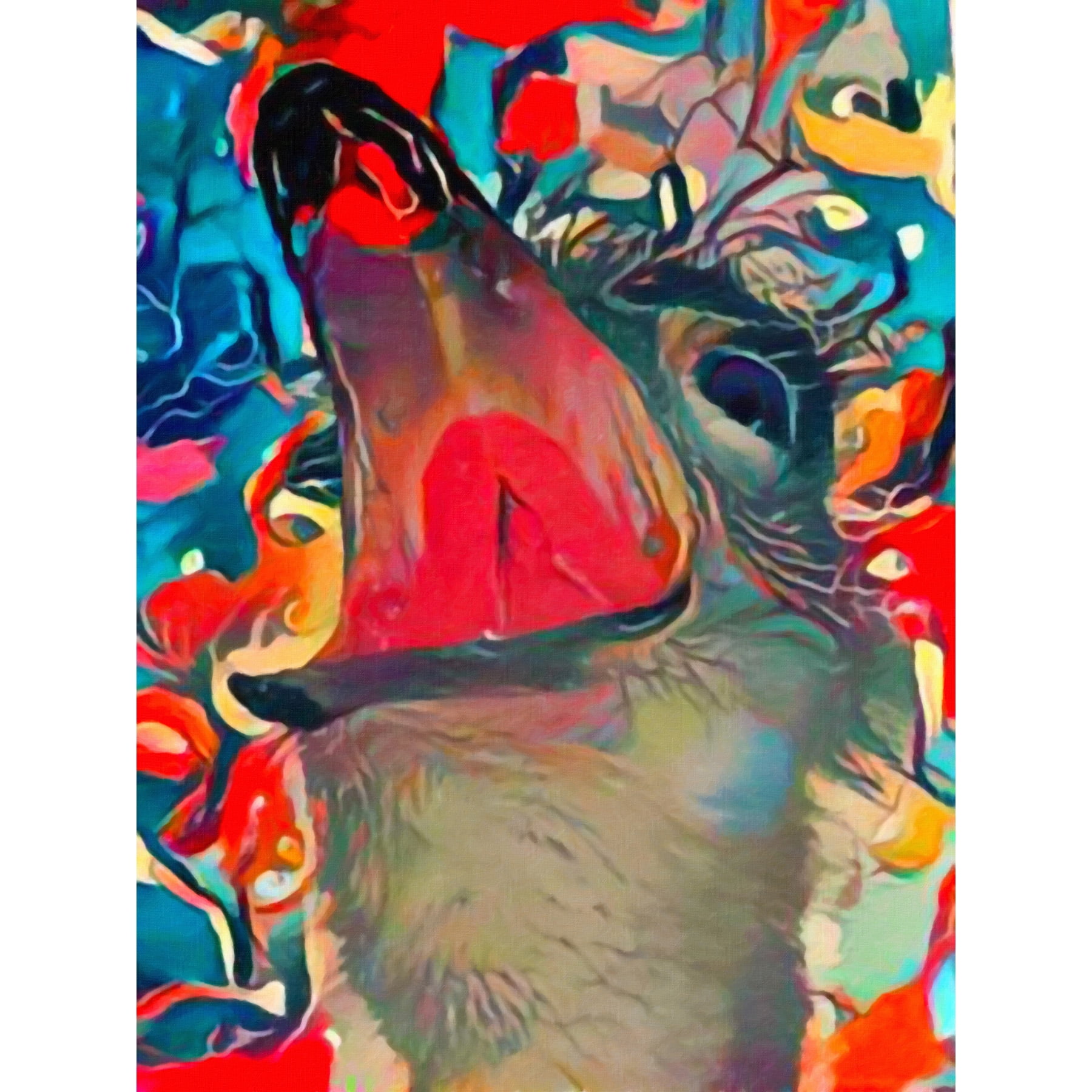 Colourful Abstract Ostrich Face Large Wall Art Print - Walmart.com