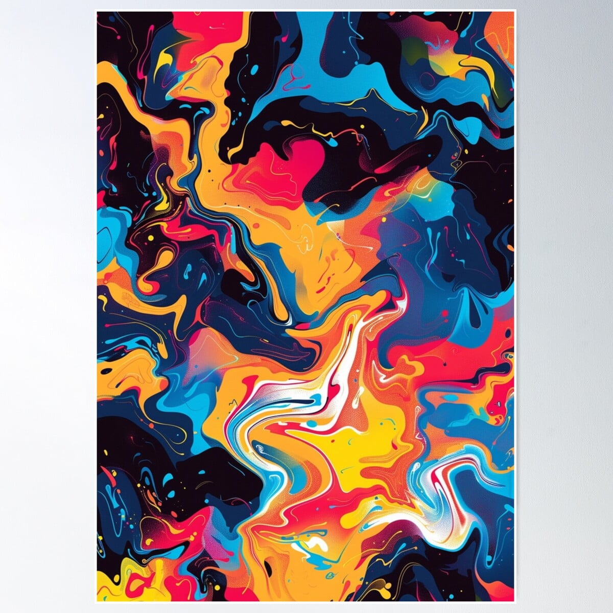 Colourful Abstract Wall Art Gifts, Orange, Blue, Red, Black, White ...