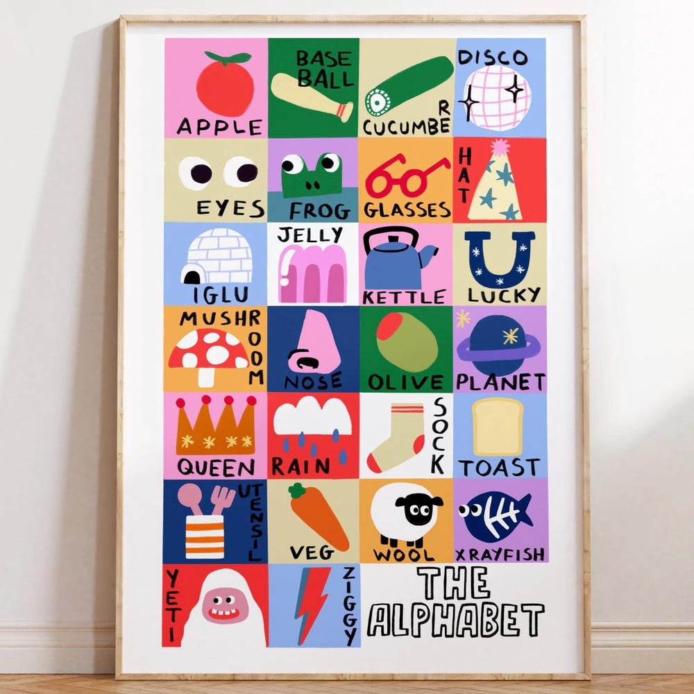 Colourful Alphabet Print, Nursery Decor, Children'S Wall Art ...