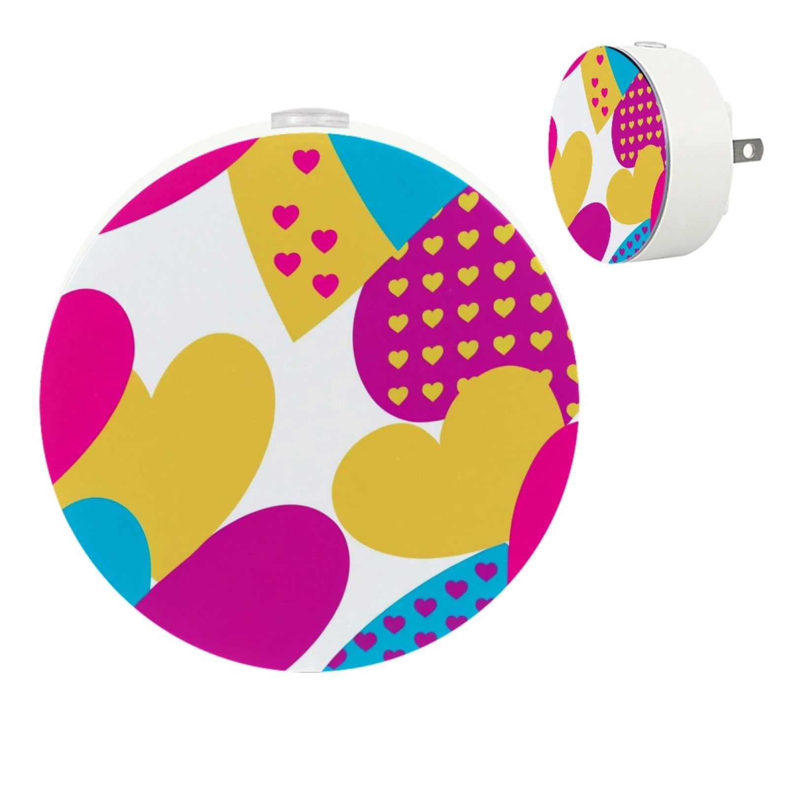 Colourful Art Heart Automatic night lights plug into wall Dusk to Dawn ...