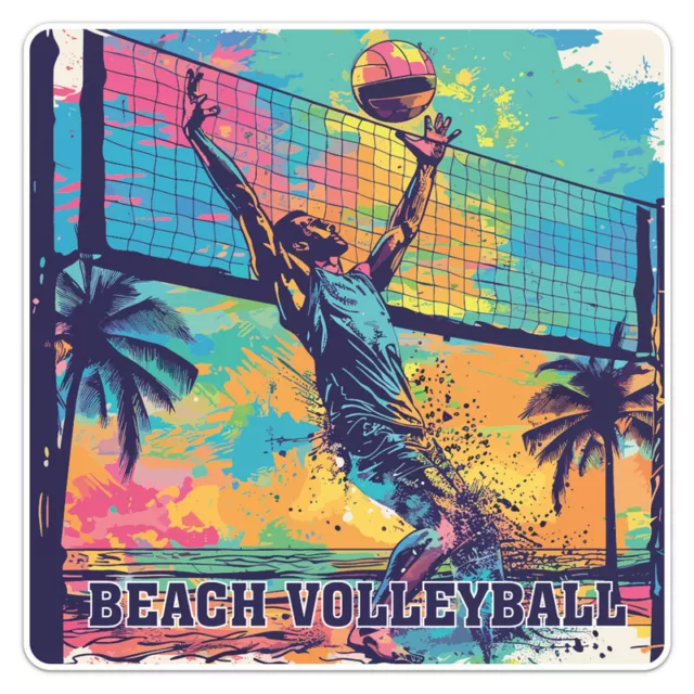 Colourful Beach Volleyball Sticker Phone Decal Water Bottle Stickers ...