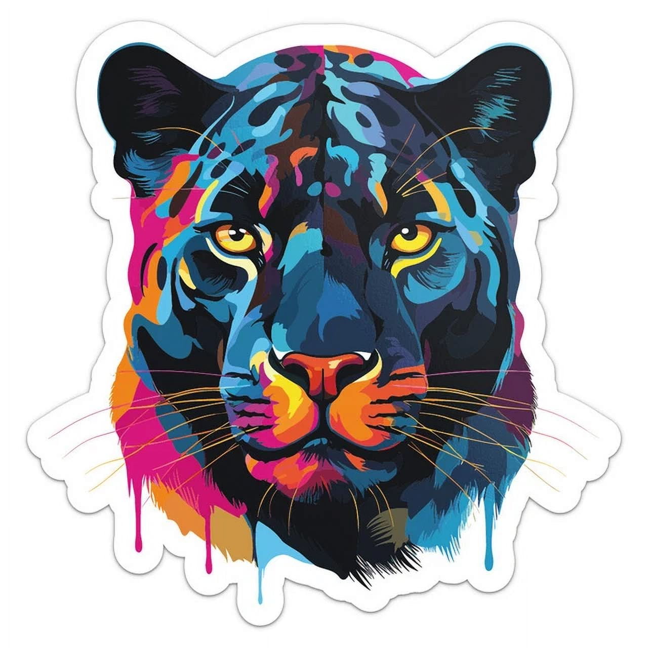 Colourful Black Panter Animal Sticker Phone Decal Water Bottle Stickers ...