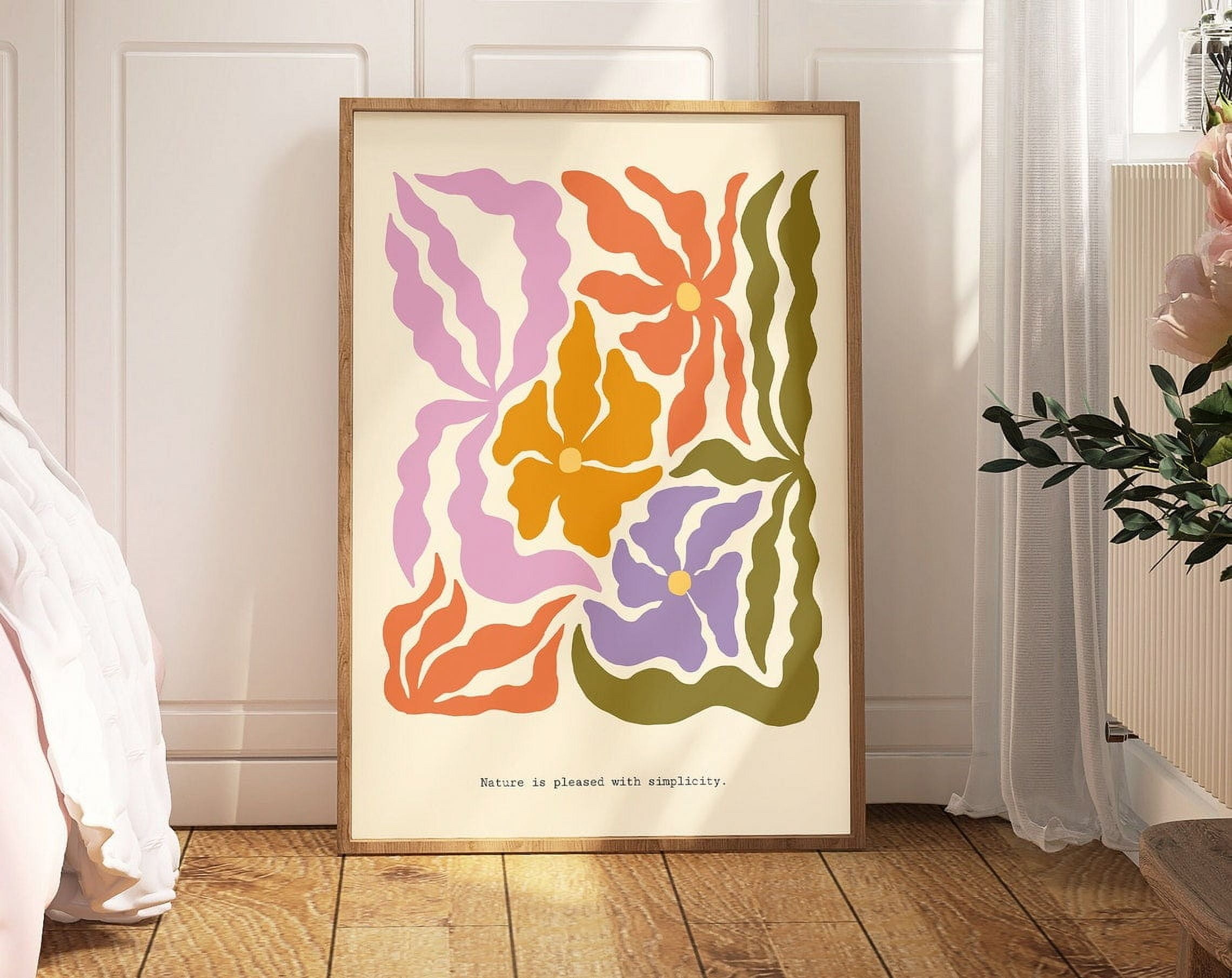 Colourful Boho Flower Wall Art Poster Print, Indoor Plants, Botanical ...