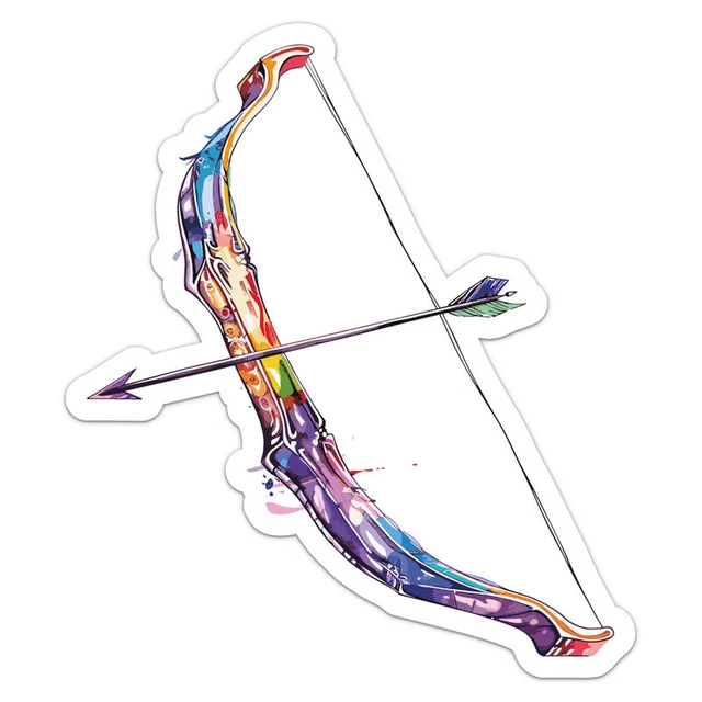 Colourful Bow Archery Sticker Phone Decal Water Bottle Stickers Car ...