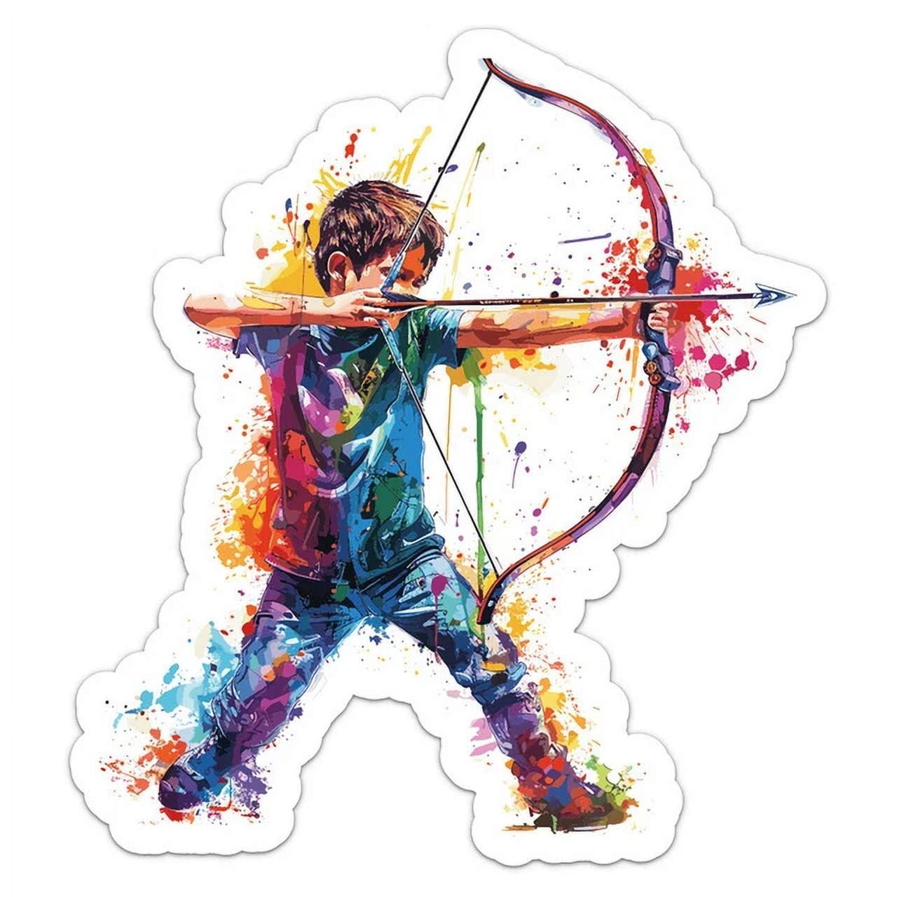 Colourful Boy Archery Sticker Phone Decal Water Bottle Stickers Car ...