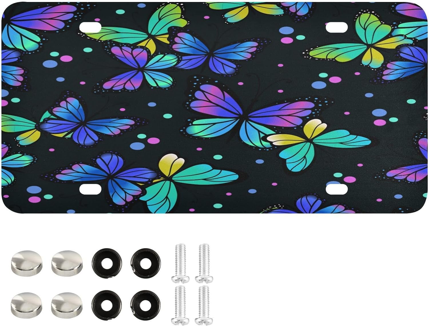 Colourful Butterflies License Plates Front License Plate Covers Metal