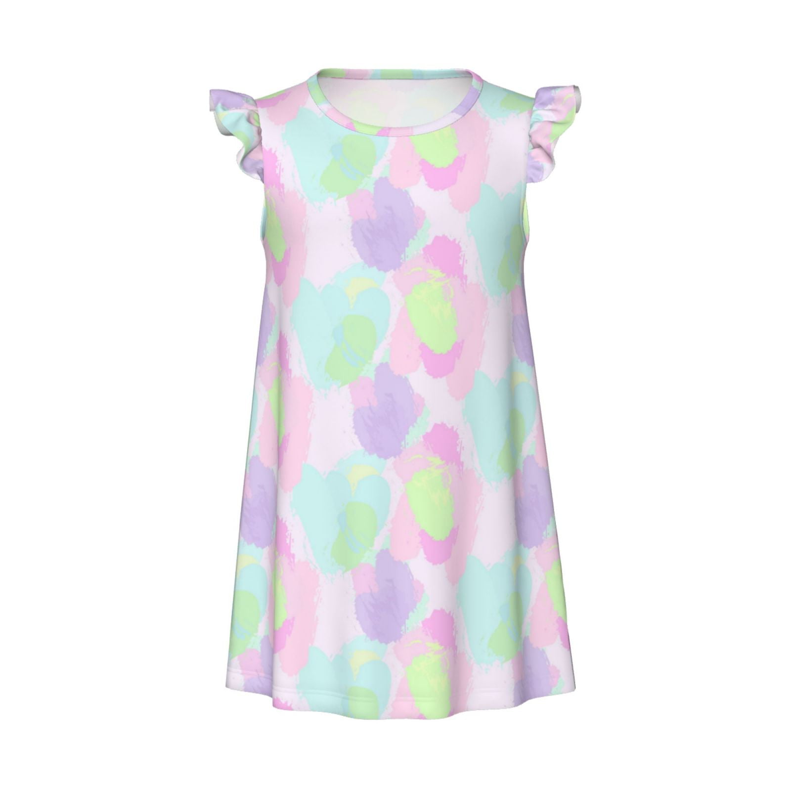 Colourful Camouflage Print Girls Nightgowns, Short Sleeves Dress Girls ...