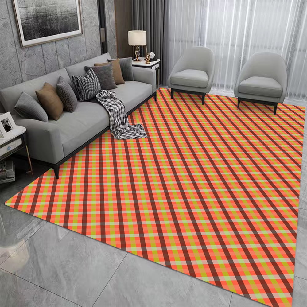 Colourful Checkerboard Plaid Carpet Abstract Geometric art Rugs for ...