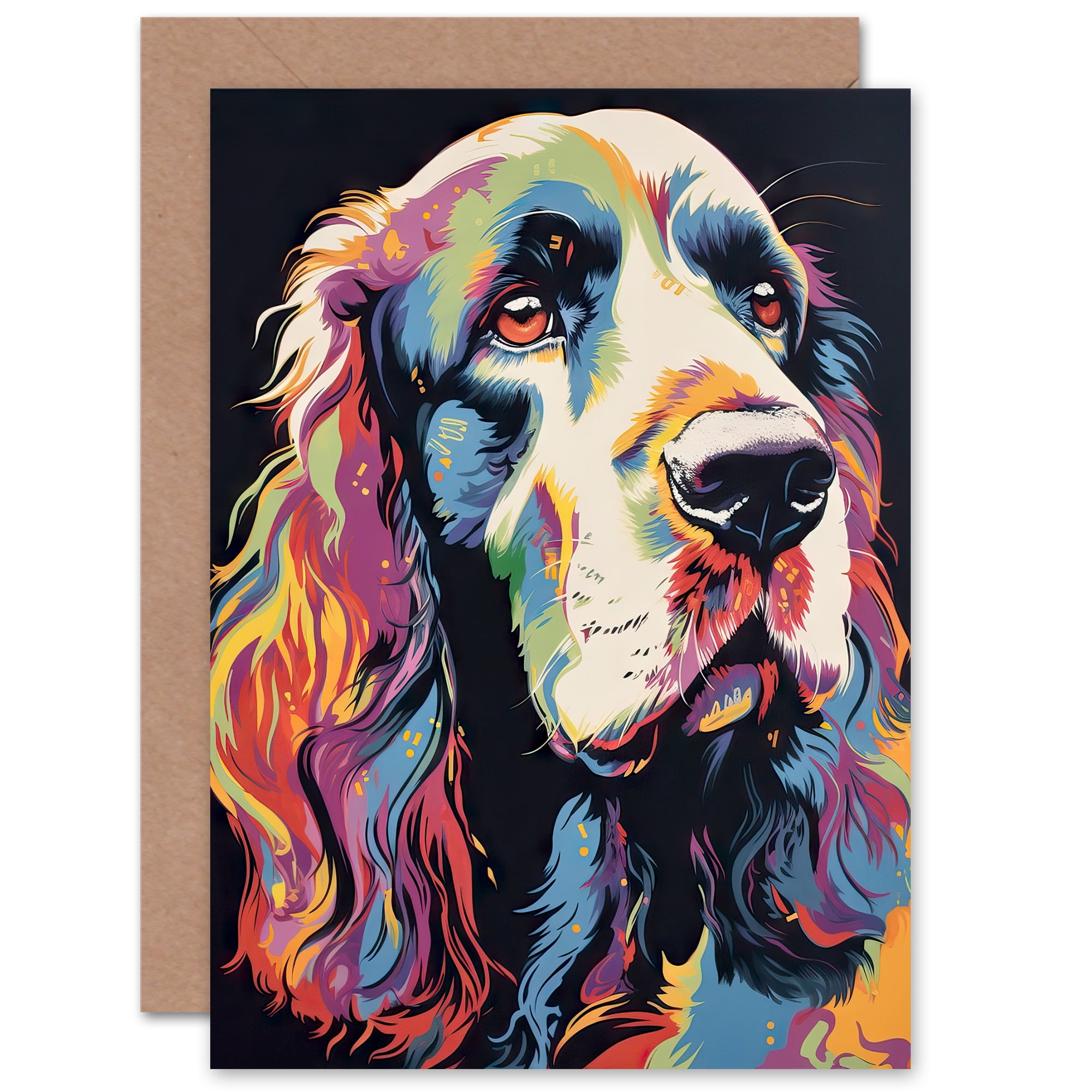 Colourful Cocker Spaniel Dog Lover Portrait for Wife Her Mum Sister ...