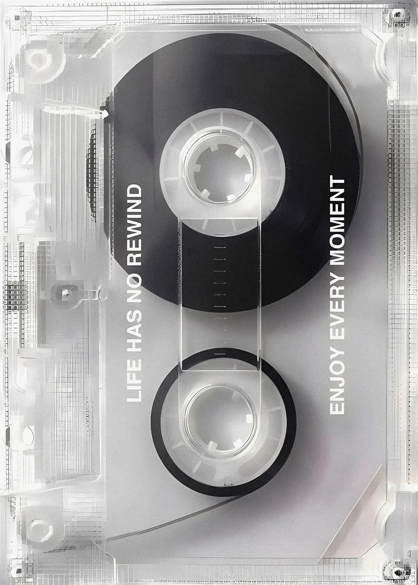 Colourful Creative Transparent Tape Cassette DJ Music Poster and Canvas ...