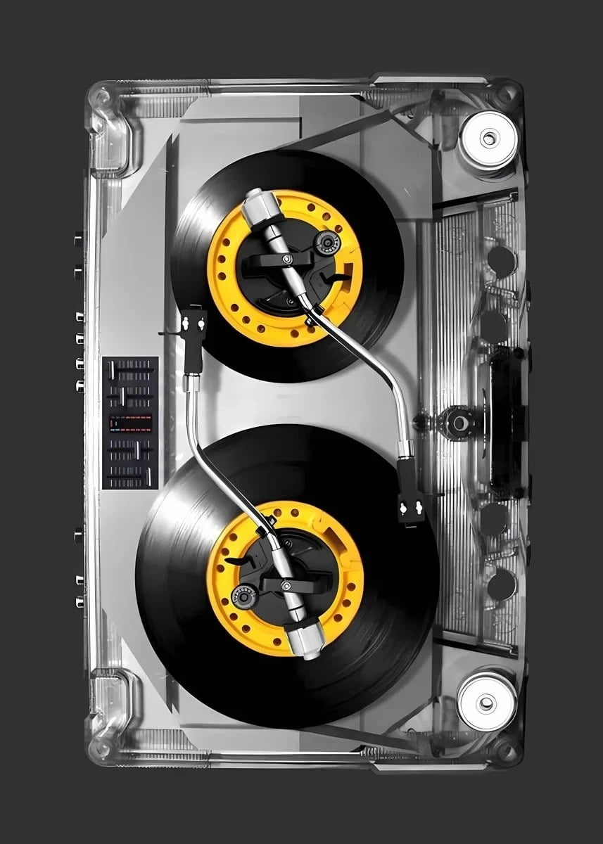 Colourful Creative Transparent Tape Cassette DJ Music Poster and Canvas ...