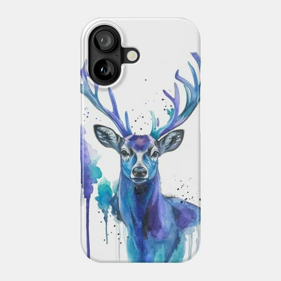 Colourful Deer Watercolour Painting Wildlife Art Case for iPhone 11,12 ...