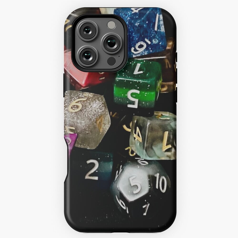 Colourful Dice Pattern Gamer RPG Phone Case for iPhone 16 15 14 13 12 ...