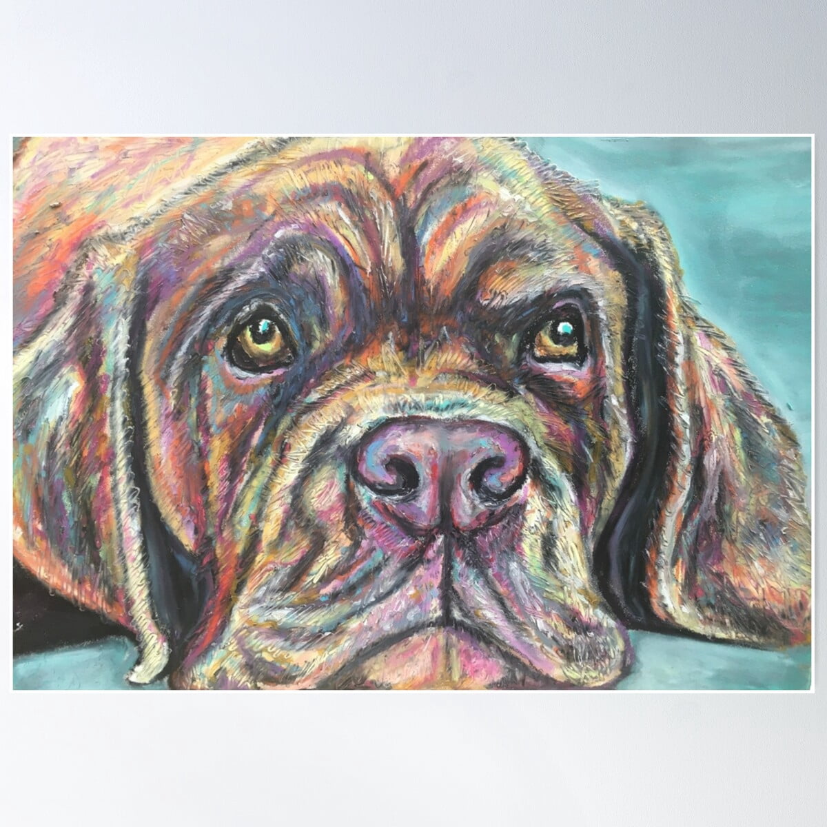 Colourful Dogue de Bordeaux Poster, 16x24 UNFRAMED - Walmart.com
