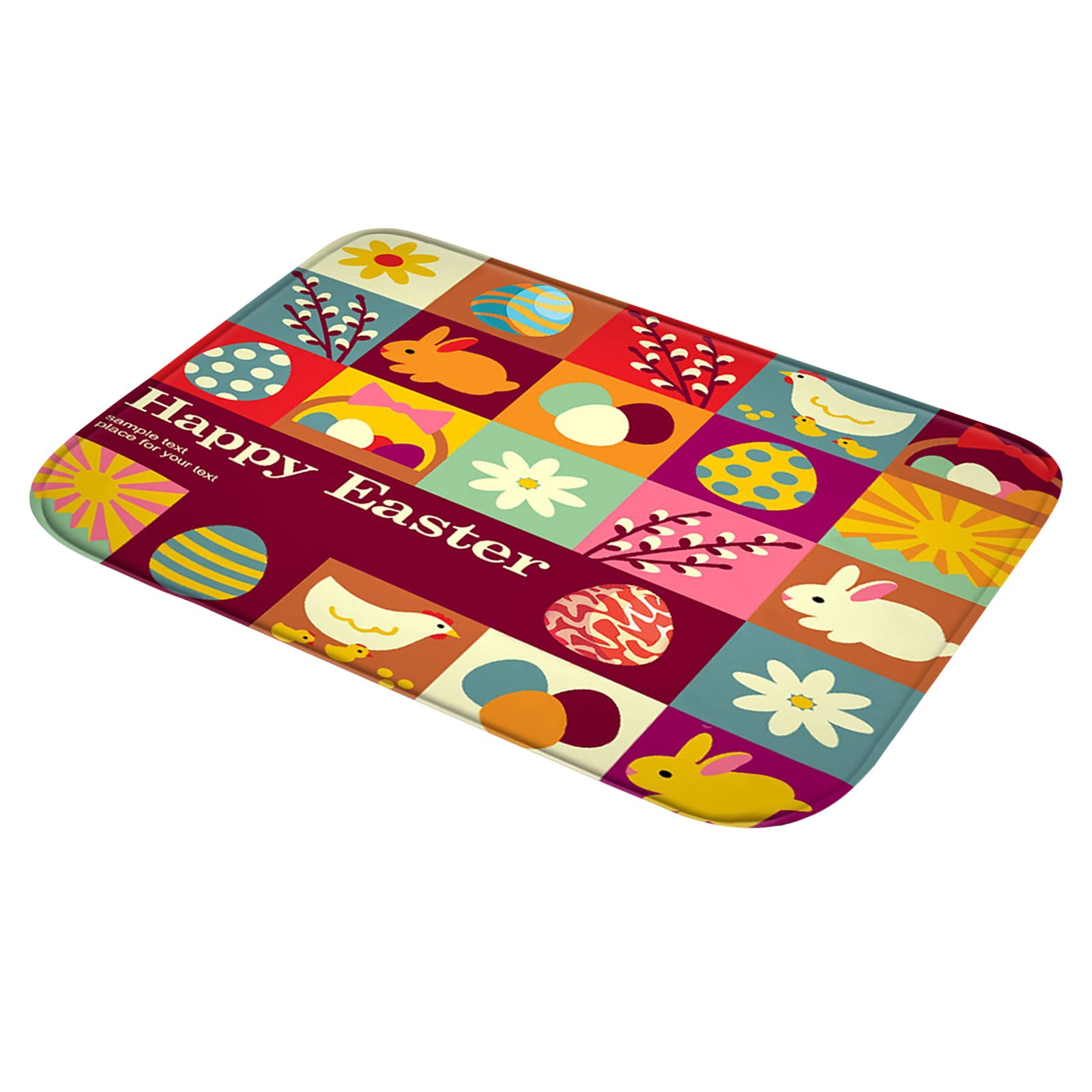 Colourful Eggs Easter Kitchen Mats, Spring Home Decor Non-Slip Durable ...