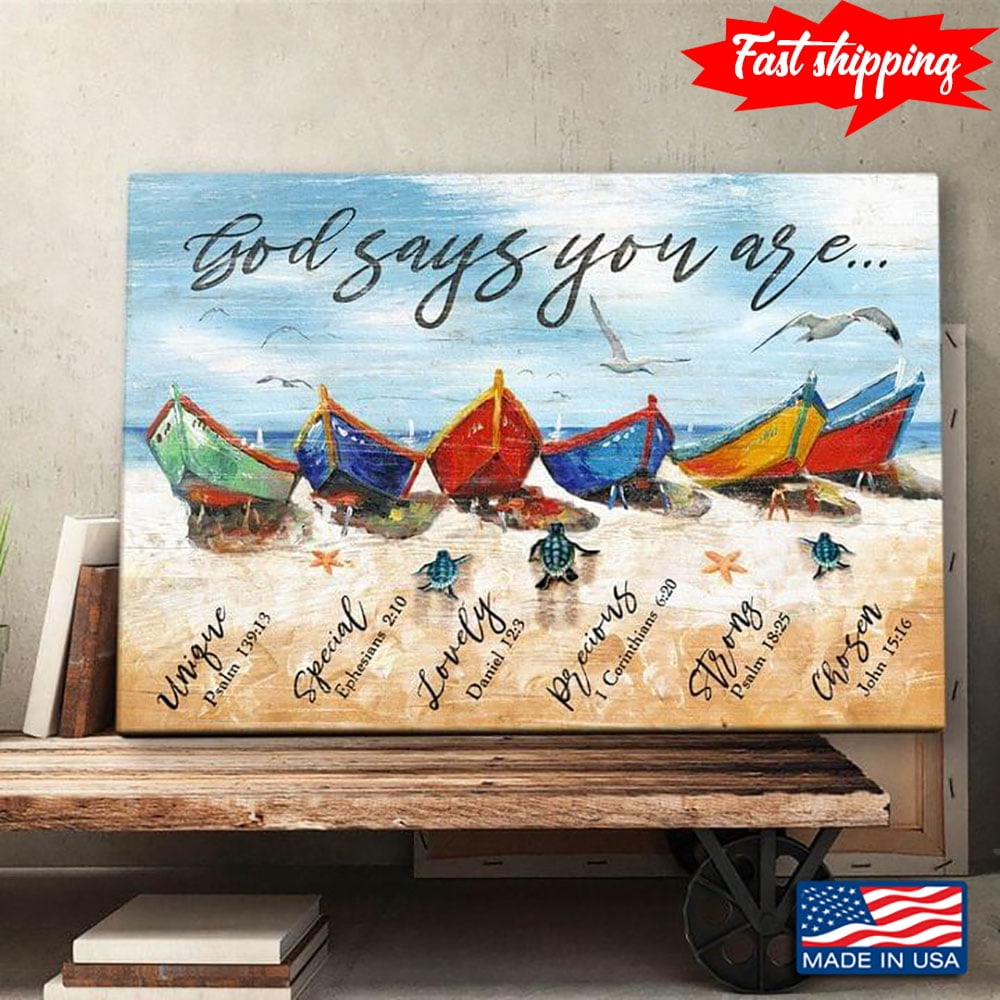 Colourful Fishing Boats On Sandy Beach God Says You Are Unique Special ...