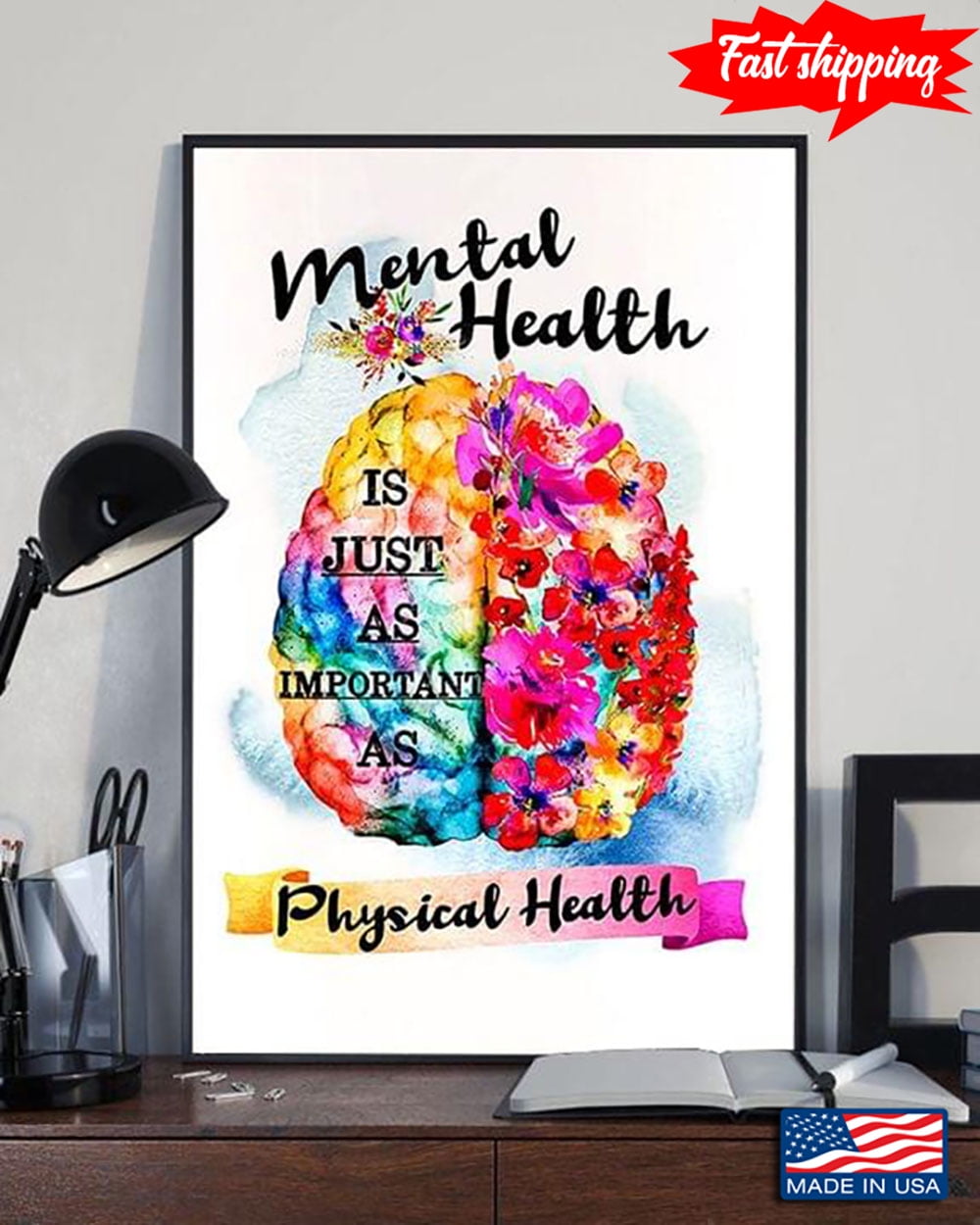 Colourful Floral Brain Mental Health Is Just As Important As Physical ...