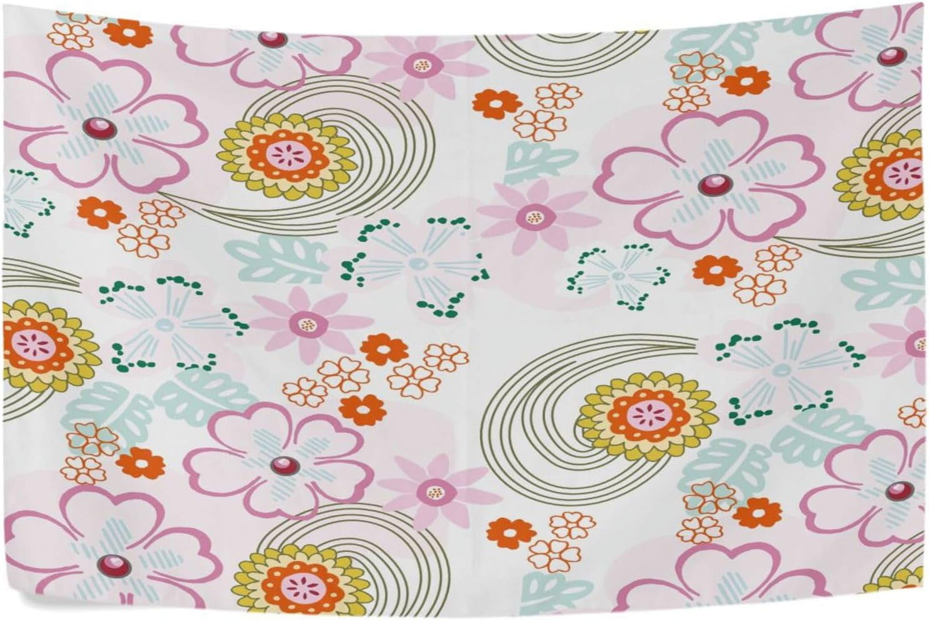 Colourful Flowers Tapestry Wall Hanging Tapestries Happy Colorful ...