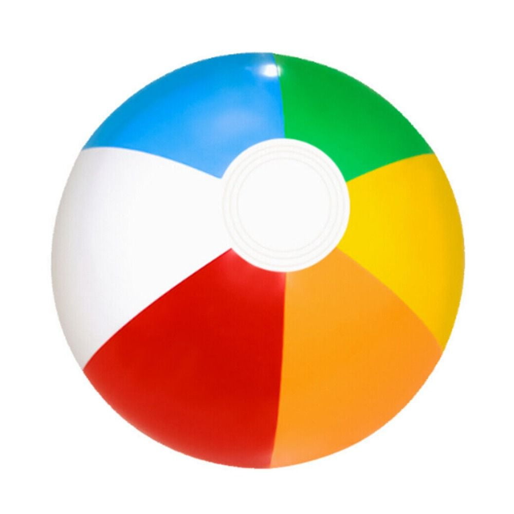 Colourful Fun Party Toy PVC Big 30cm Rainbow Beach Ball Blow Up Beach ...