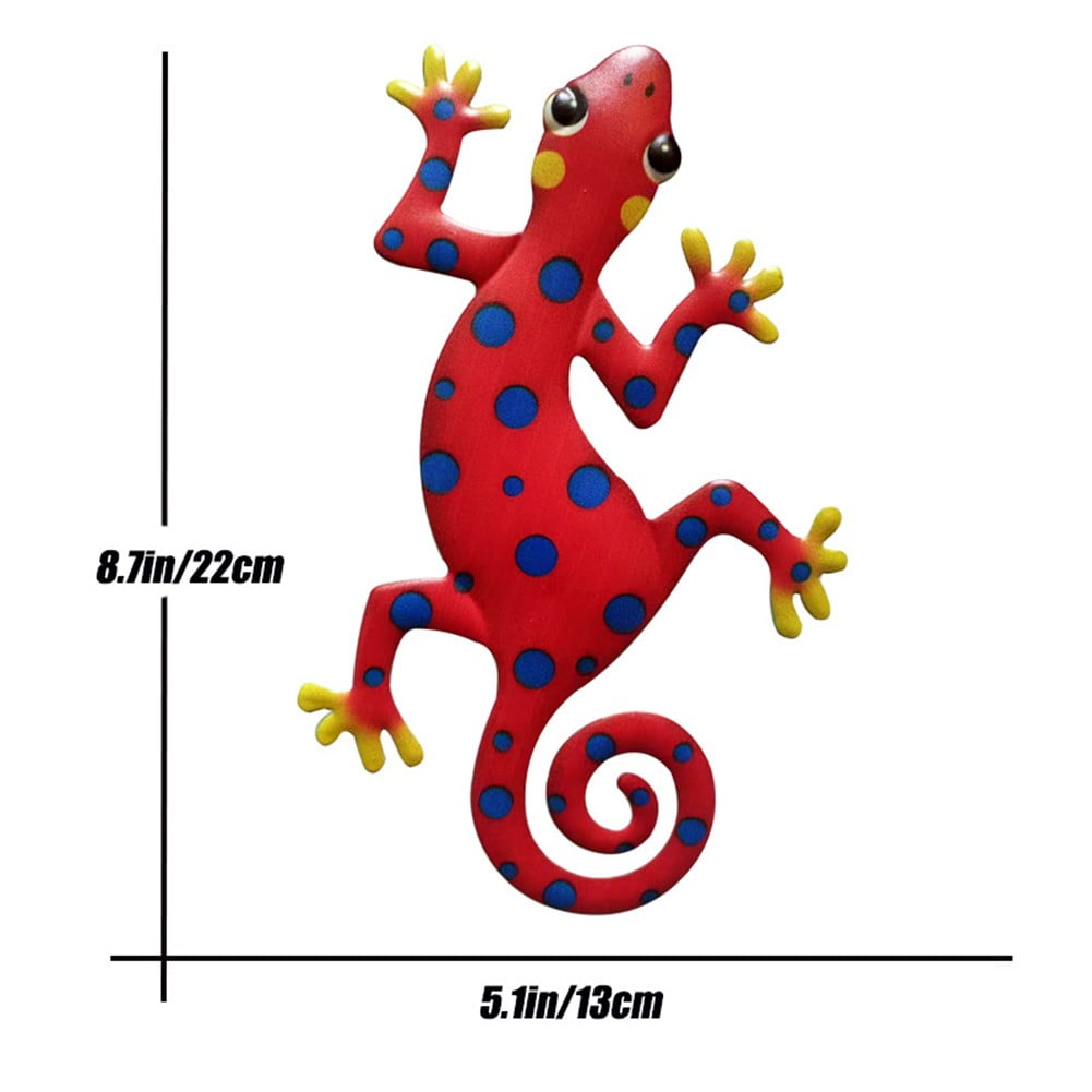 Colourful Gecko Metal Lizard Garden Art Wall Hanging Fence Ornament ...