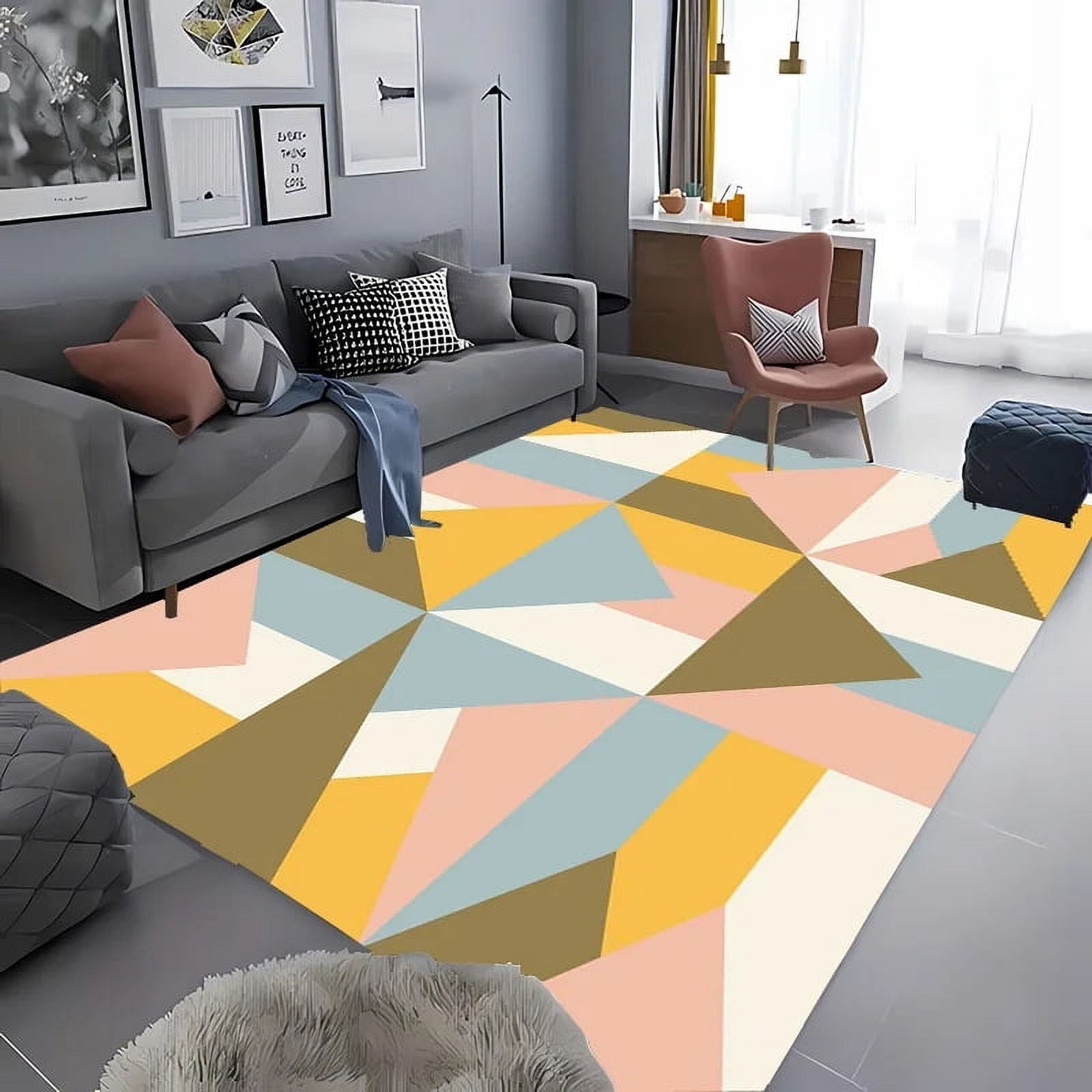 Colourful Geometric Minimalist Pattern Carpets for Home Living Room ...