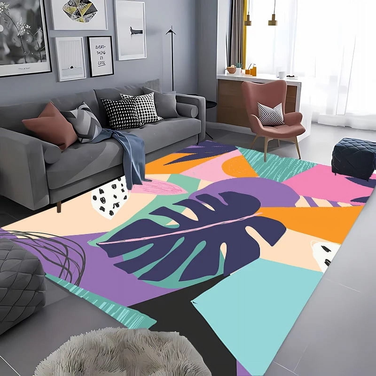 Colourful Geometric Minimalist Pattern Carpets for Home Living Room ...