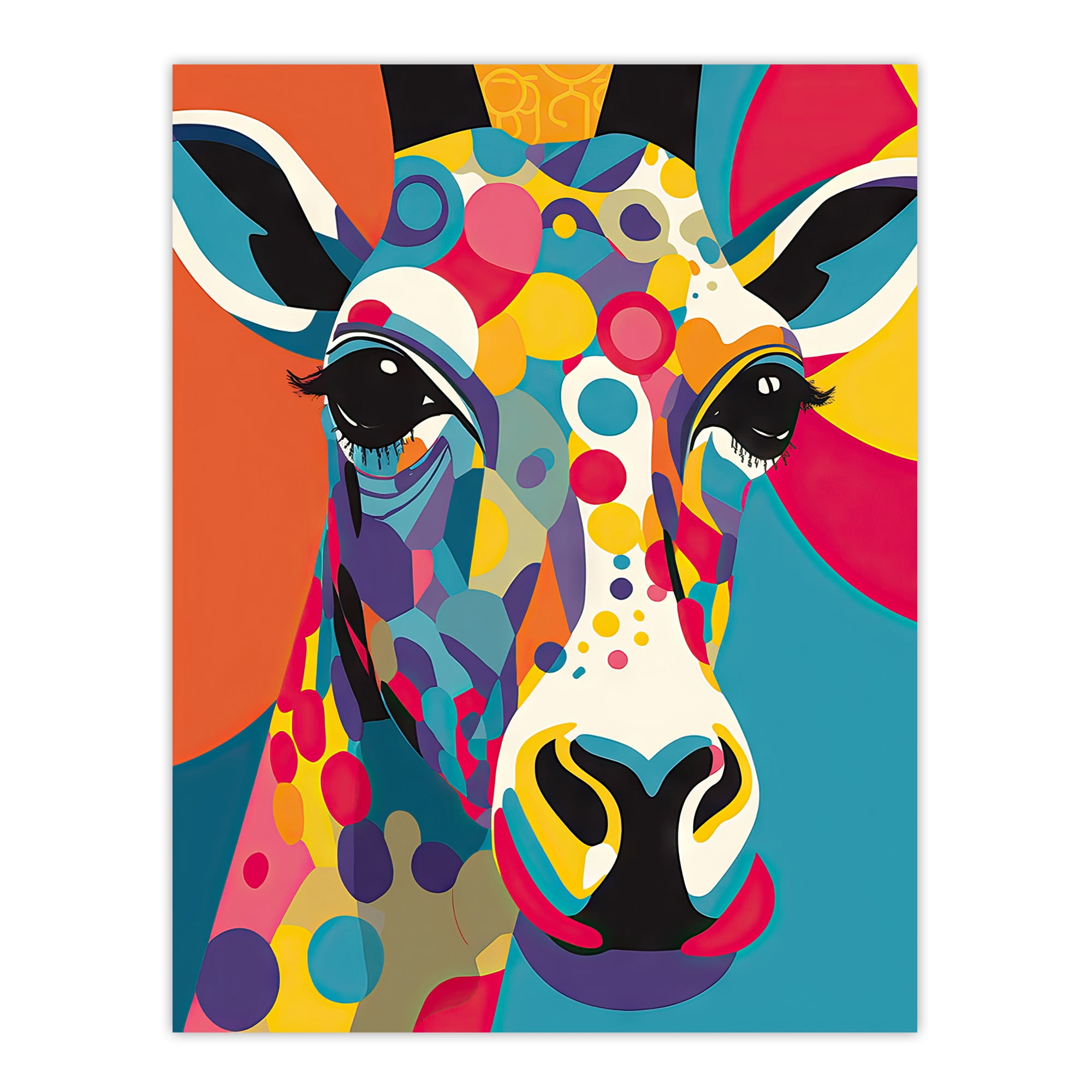 Colourful Giraffe Graphic Artwork Zoo Animal Geometric Patterns And ...