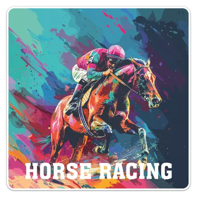 Colourful Horse Racing Sticker Phone Decal Water Bottle Stickers Car ...