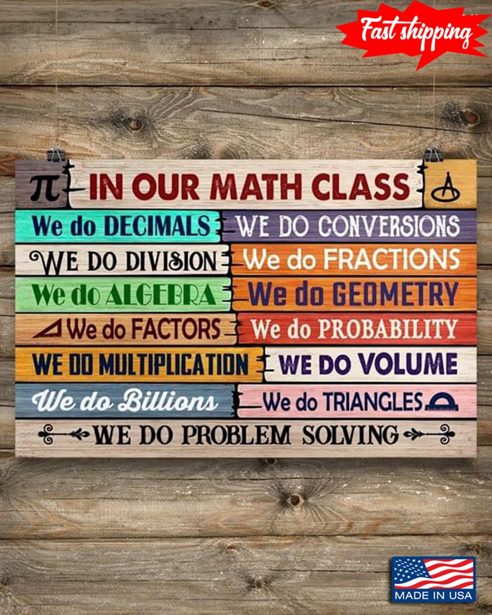 Colourful In Our Math Class We Do Problem Solving 24 x 36 Inch Poster ...