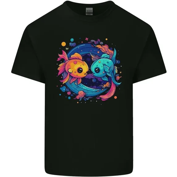 Colourful Kawaii Pisces Star Sign Zodiac Fish Mens Womens T-Shirt ...