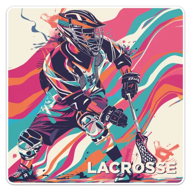 Colourful Lacrosse Sticker Phone Decal Water Bottle Stickers Car Decals ...