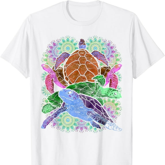 Colourful Mandala HawaI1Ian Tattoo Ocean Animal Turtle T-S1Hirt ...