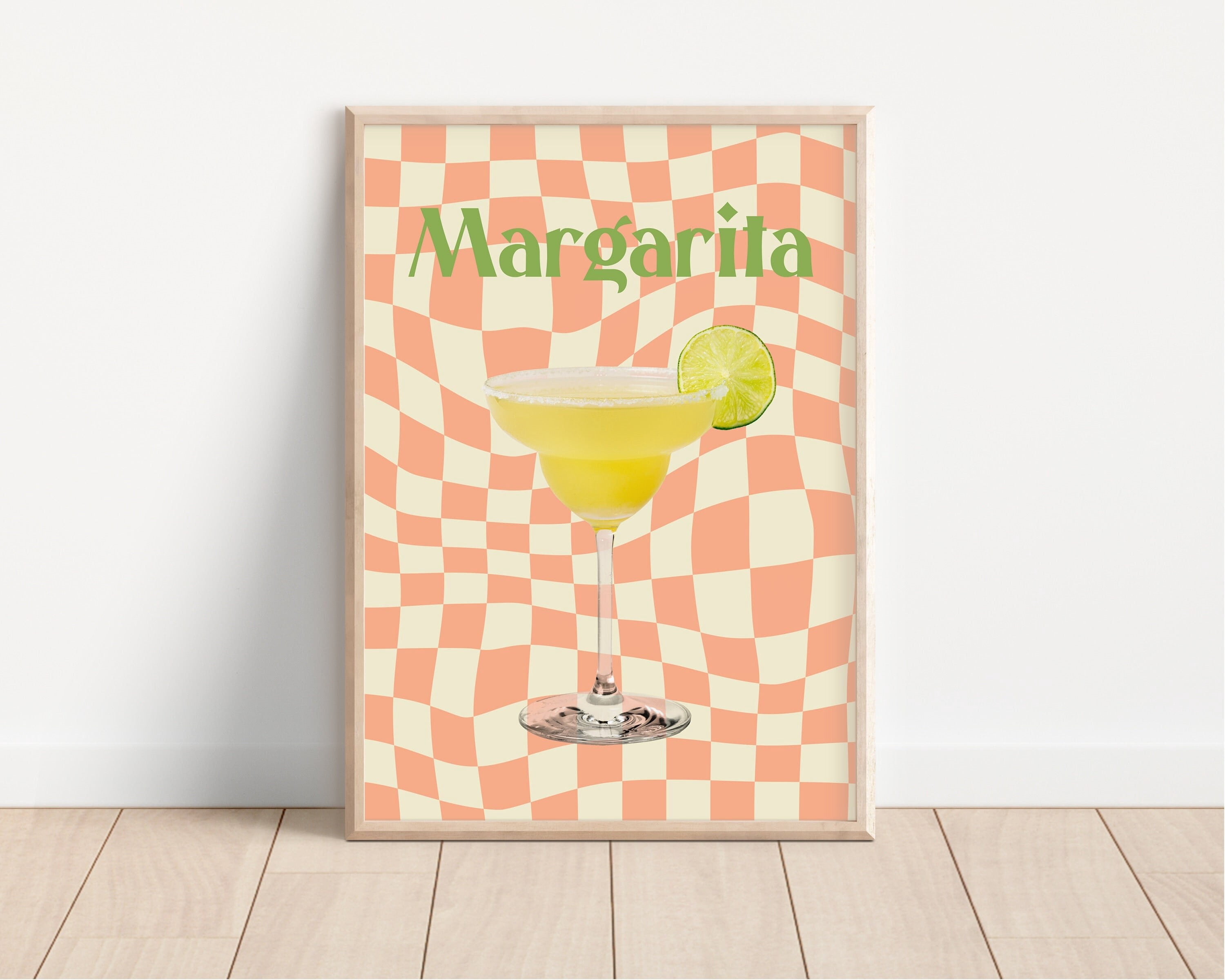 Colourful Margarita Cocktail Print Retro 70S Bright Pastels On Trend ...