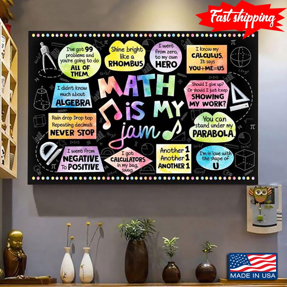 Colourful Math Is My Jam 16 x 24 Inch Poster - Walmart.com