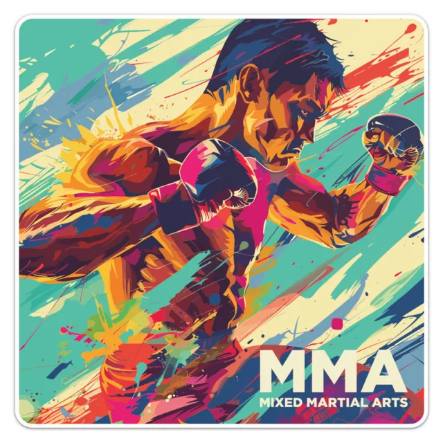 Colourful Mixed Martial Arts Sticker Phone Decal Water Bottle Stickers ...