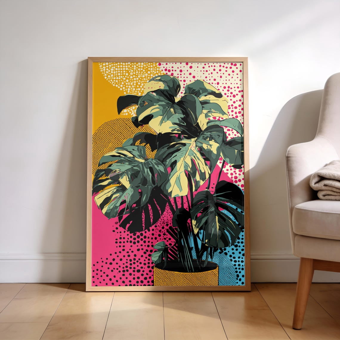 Colourful Monstera Plant Tropical Pop Art Wall Decor Bold Botanical ...