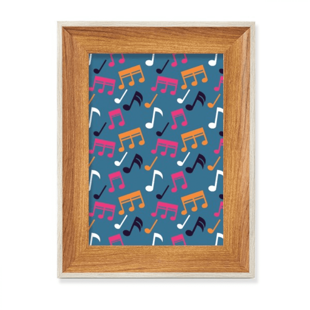 Colourful Music Notes Blue Desktop Wooden Photo Frame Display Picture ...