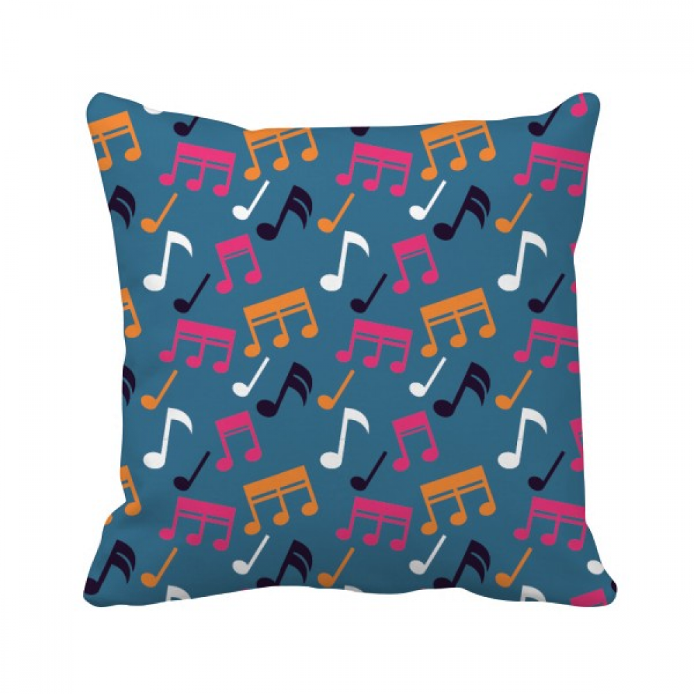 Colourful Music Notes Blue Throw Pillow Sleeping Sofa Cushion Cover ...