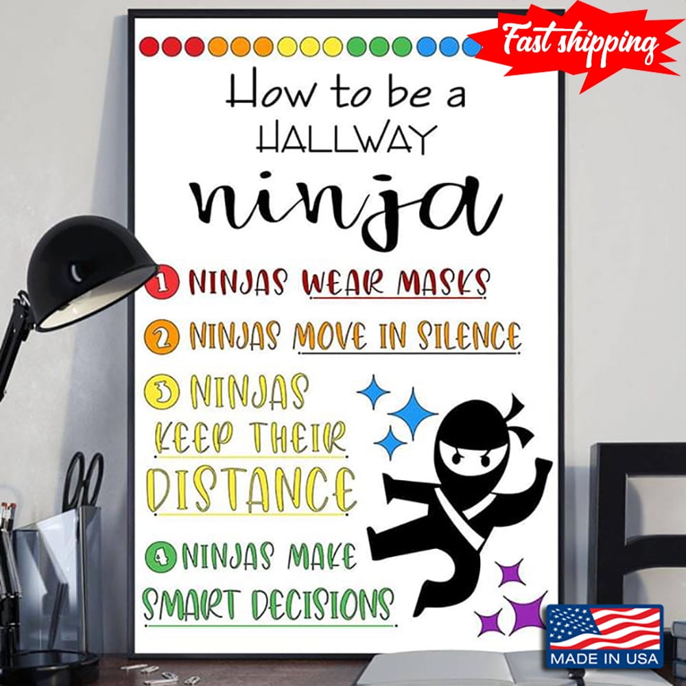 Colourful Ninja How To Be A Hallway 1 Ninjas Wear Masks 2 Ninjas Move In Silence 11 x 17 Inch ...