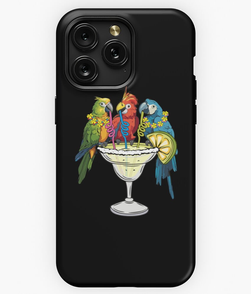 Colourful Parrots Drinking Margarita Funny A8236 Phone Case for iPhone ...