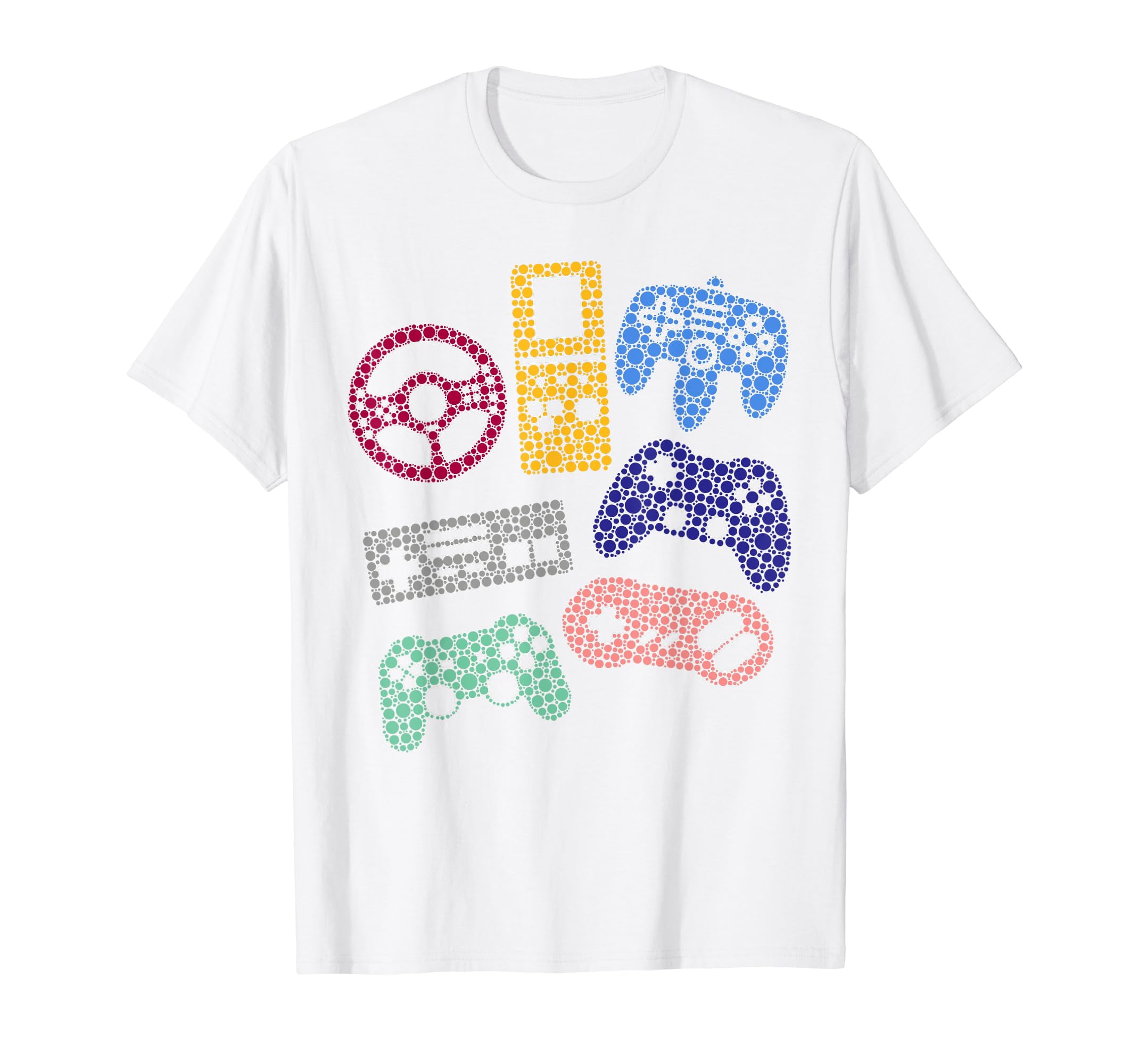Colourful Polka Dot Video Game Controller Dot Day Gamer T-Shirt ...