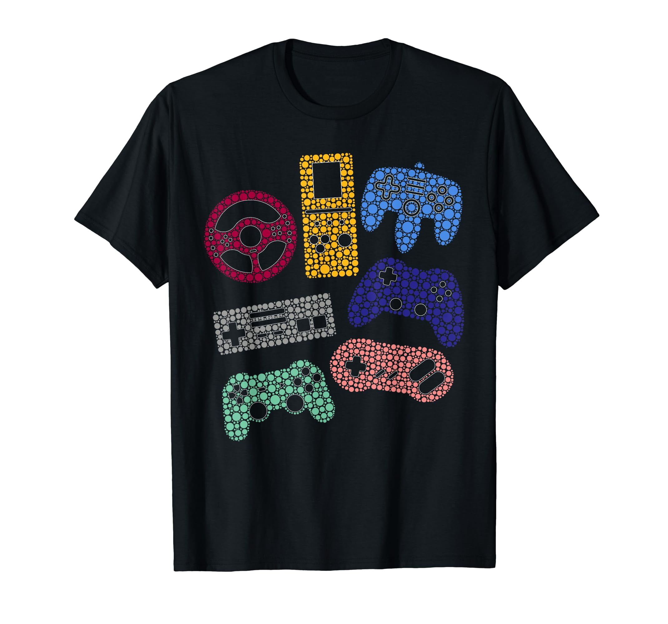 Colourful Polka Dot Video Game Controller Dot Day Gamer T-Shirt ...