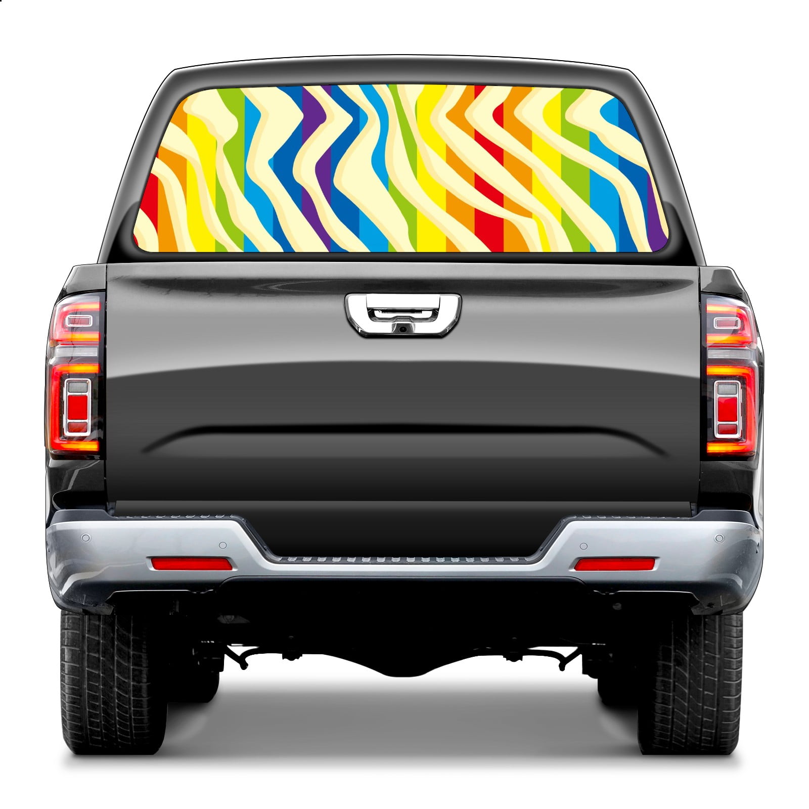Colourful Rainbow Stripes Wave Rear Window Decals for Trucks- Pickup ...