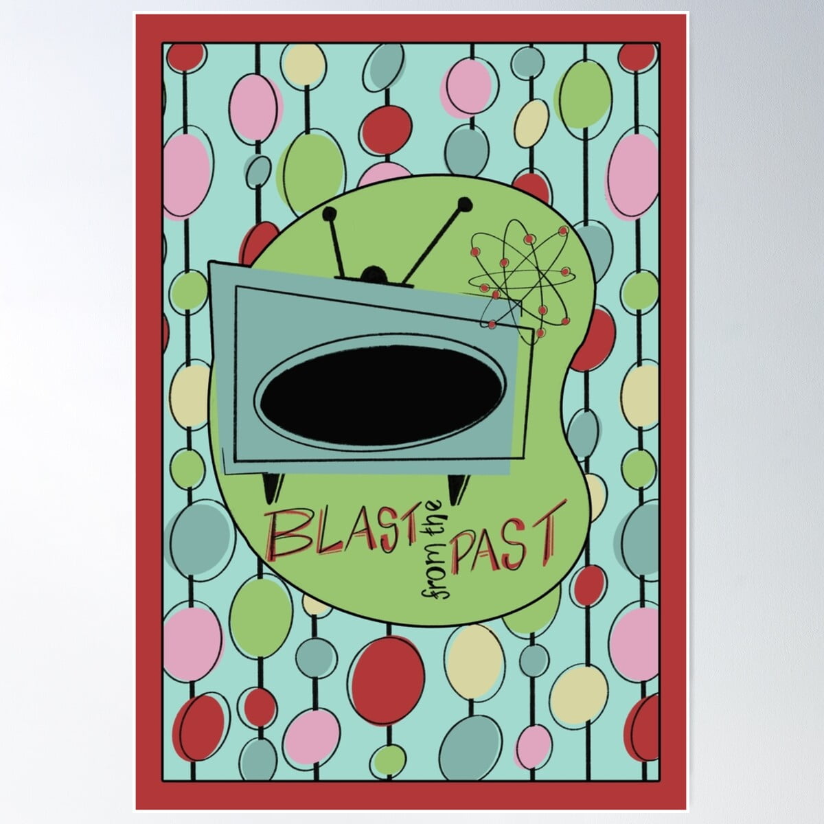 Colourful Retro 50S Egg Shape Pattern. Poster Wall Art, Modern Wall ...