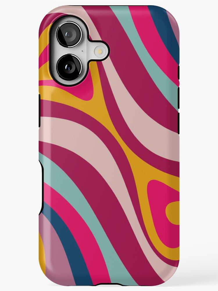 Colourful Retro Swirl New Groove Abstract iPhone Case 11 12 13 14 15 16 ...